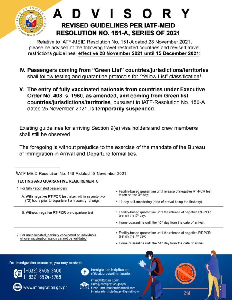 REVISED TRAVEL GUIDELINES PER IATF RESOLUTION NO. 151-A EFFECTIVE FROM ...